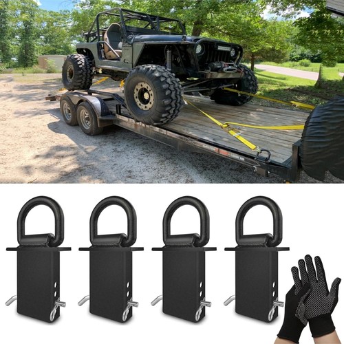 4pcs 12000lbs Heavy Duty Removable D Ring Stake Pocket tie Down for ...