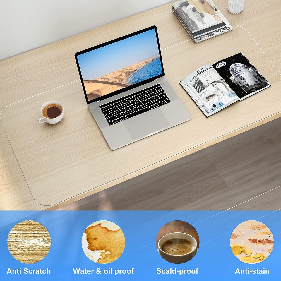Clear Desk Mat Pad Plastic Desk Protector Mat Waterproof Table Cover ...