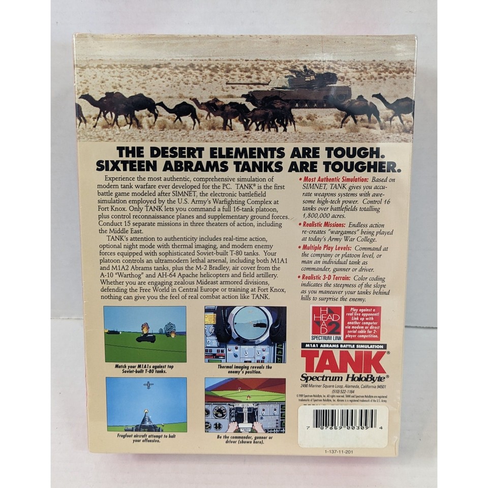 Vintage Computer Game M1A1 Abrams Tank Battle Simulation Spectrum ...