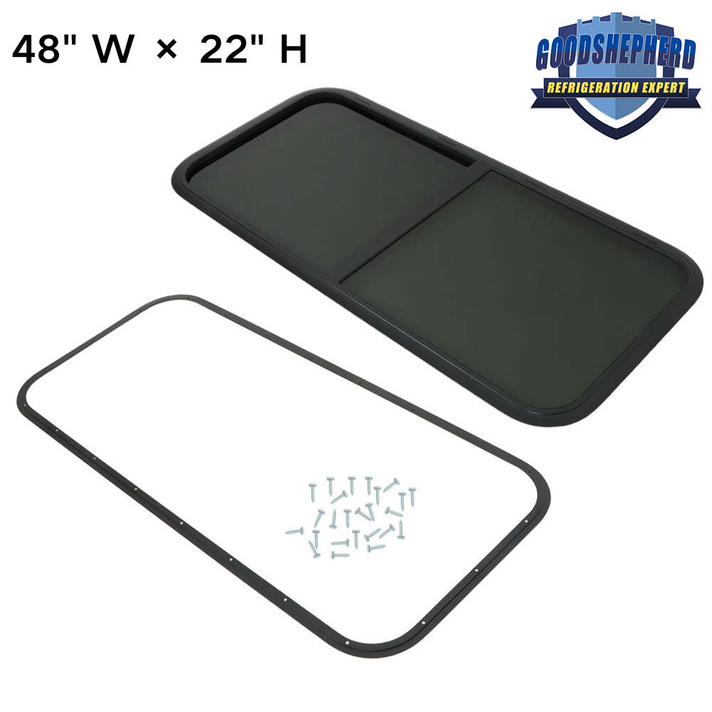 48" W × 22" H Horizontal Slider RV Camper Window Cargo Trailer w/Screen ...