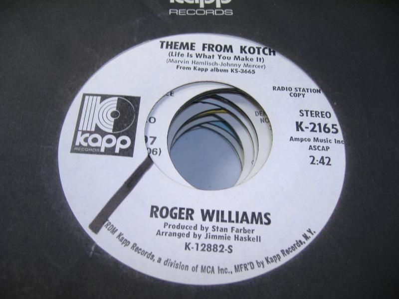 Pop Promo 45 ROGER WILLIAMS Theme From kotch on Kapp (promo) | eBay