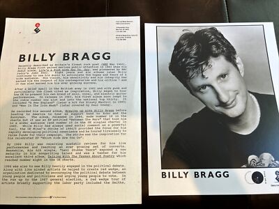 Music Press Kit Billy Bragg 1991 Photograph s25 | eBay