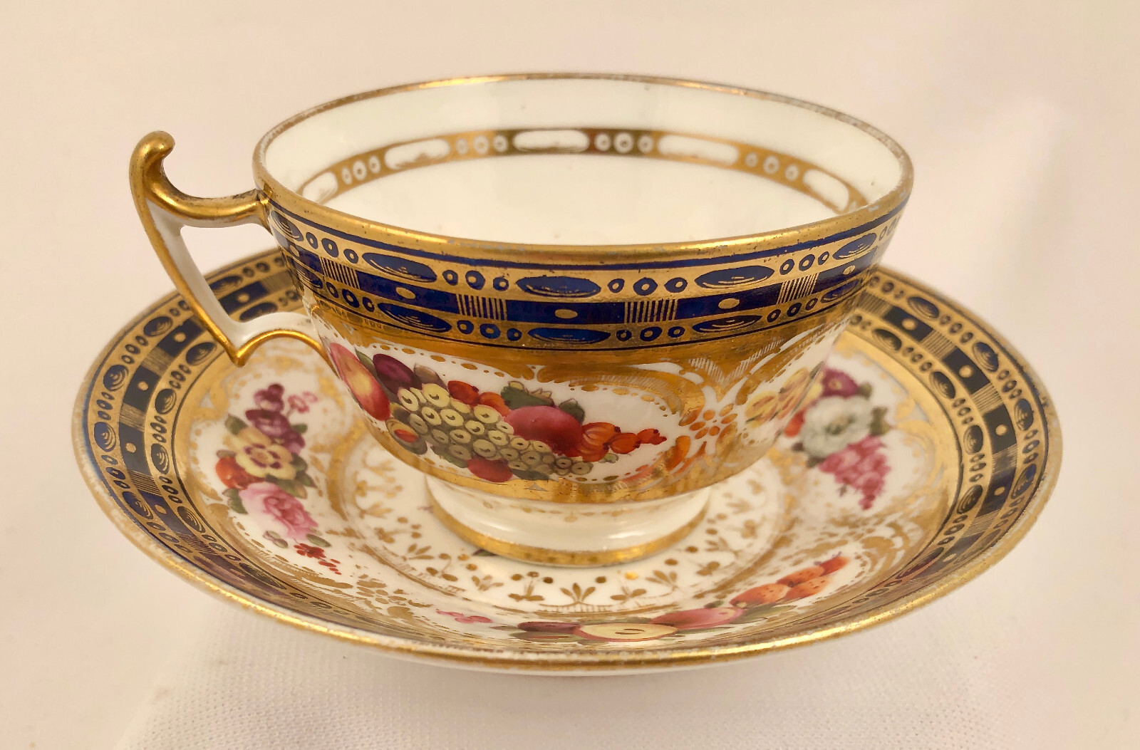 19th C. Coalport Tea Cup & Saucer, Fruits & Flowers, Ornate | eBay