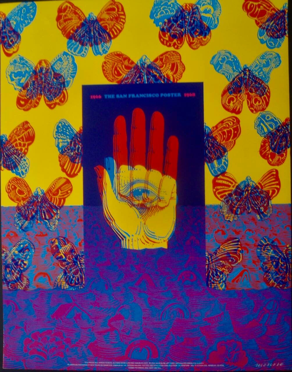 SAN FRANCISCO POSTER NR26 NEON ROSE 1968 concert poster VICTOR MOSCOSO ...