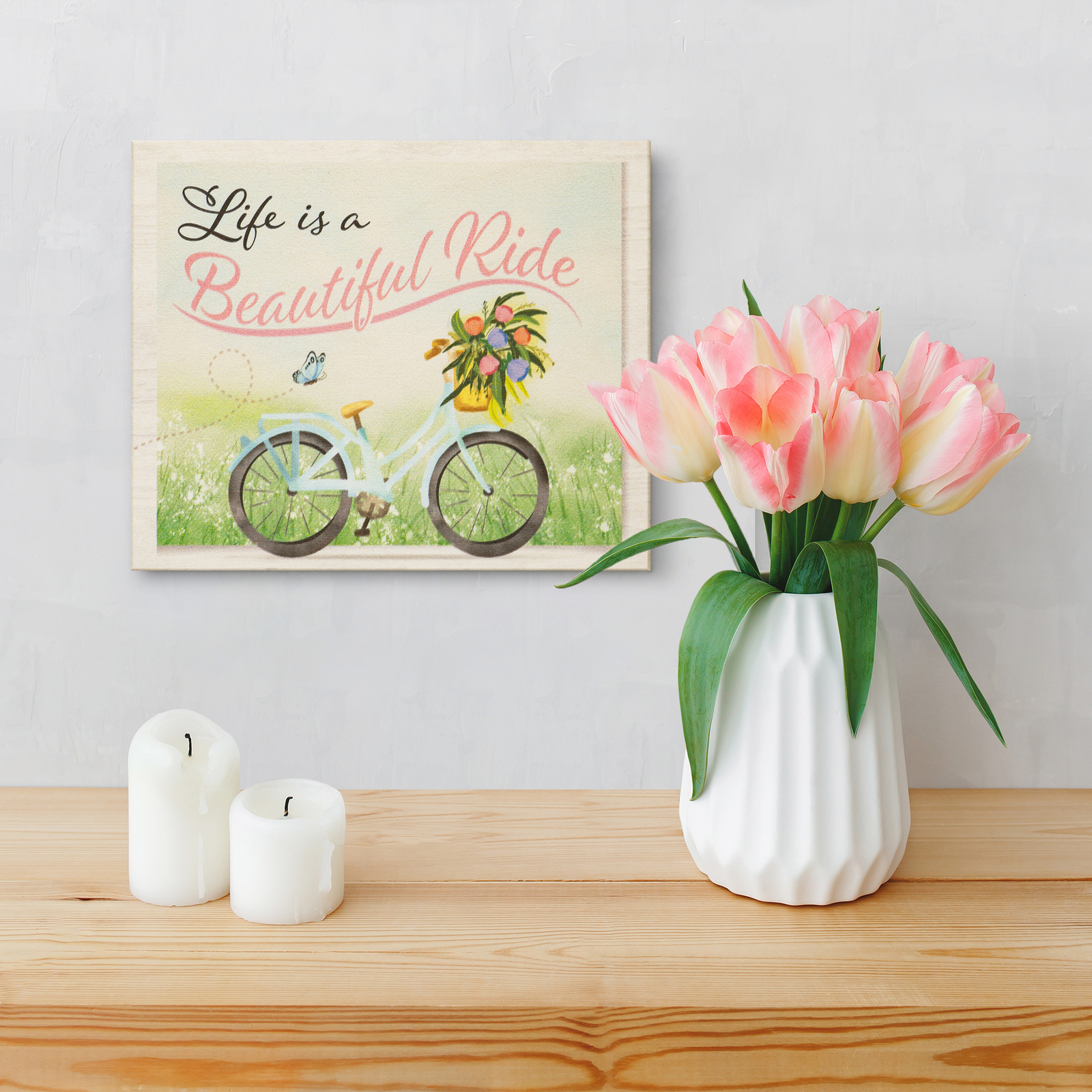 JennyGems Spring Decorations, Life Is a Beautiful Ride Wall Art Decor ...