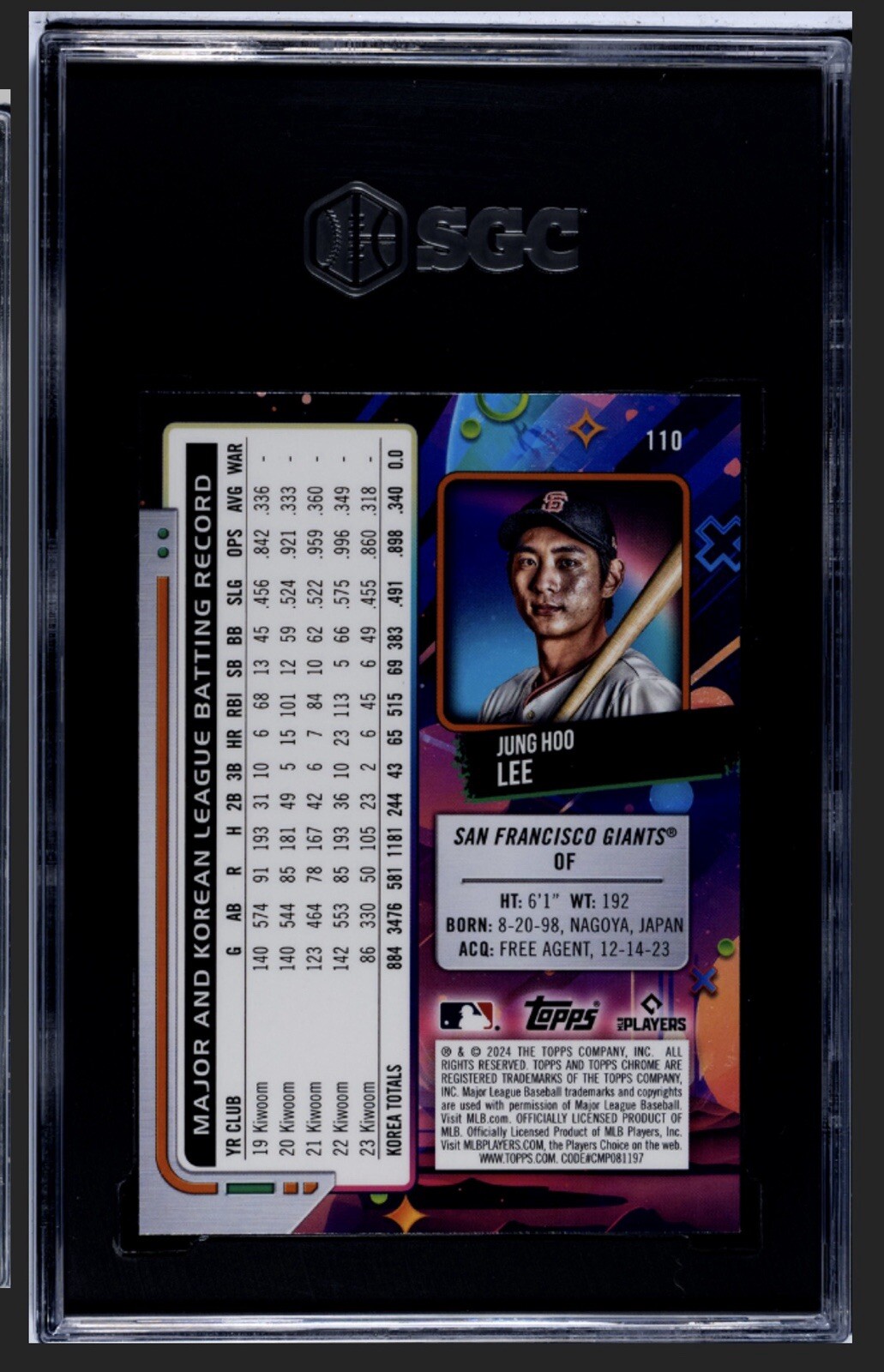 2024 Topps Cosmic Chrome - Jung-Hoo Lee #110 Gold Interstellar ...