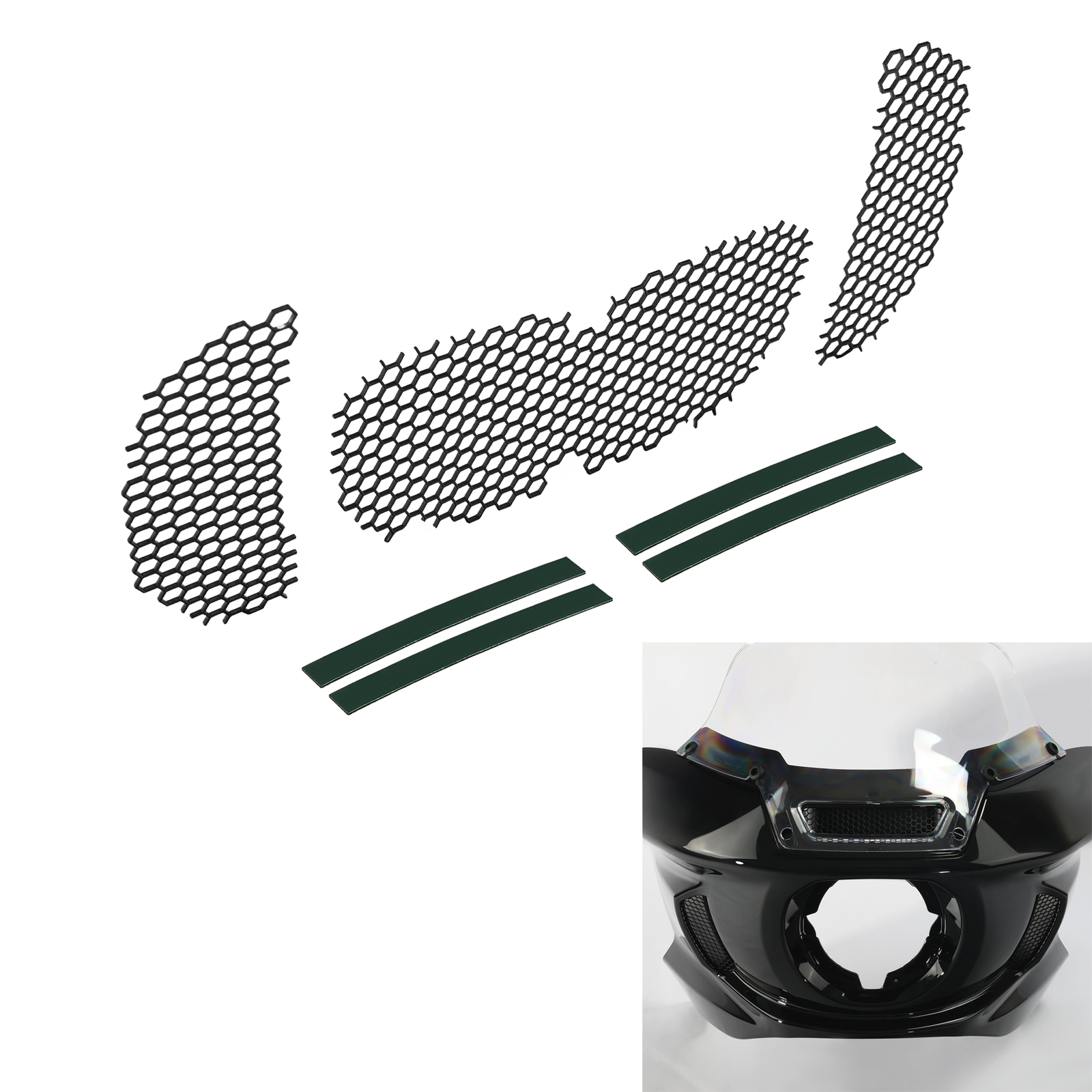 Black Fairing Mesh Vent Screen Grills Fit For Harley Low Rider ST ...