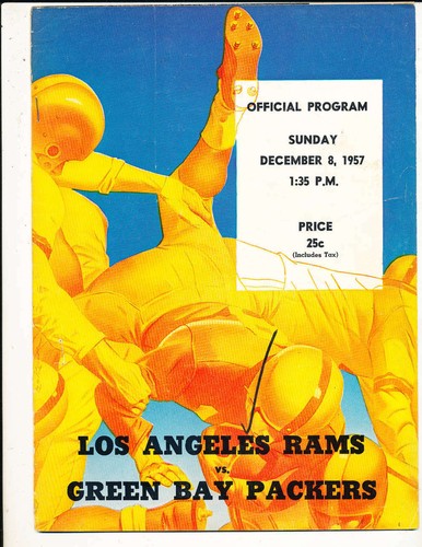 12/8 1957 Green Bay Packers vs Los Angeles Rams Football Program bxram ...