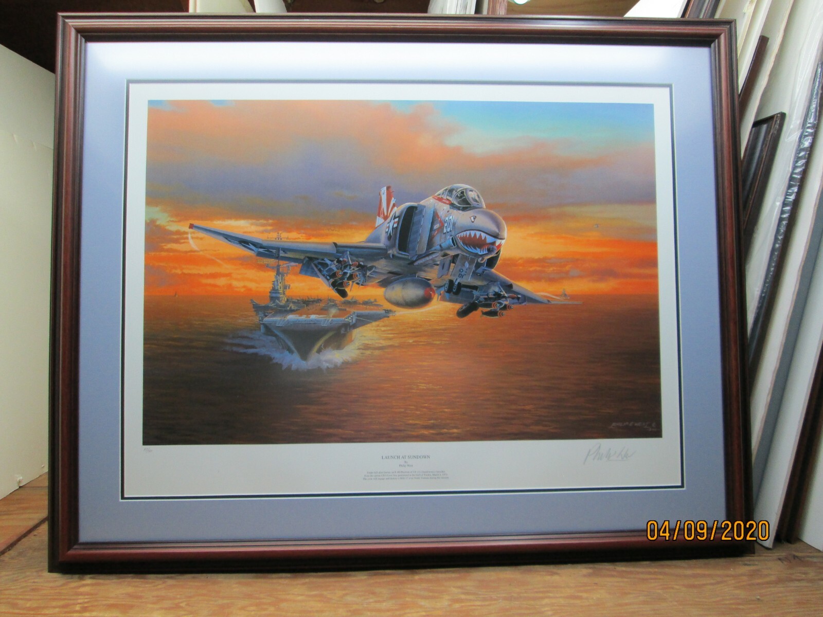 LAUNCH AT SUNDOWN, SIGNED PHILIP WEST. | eBay