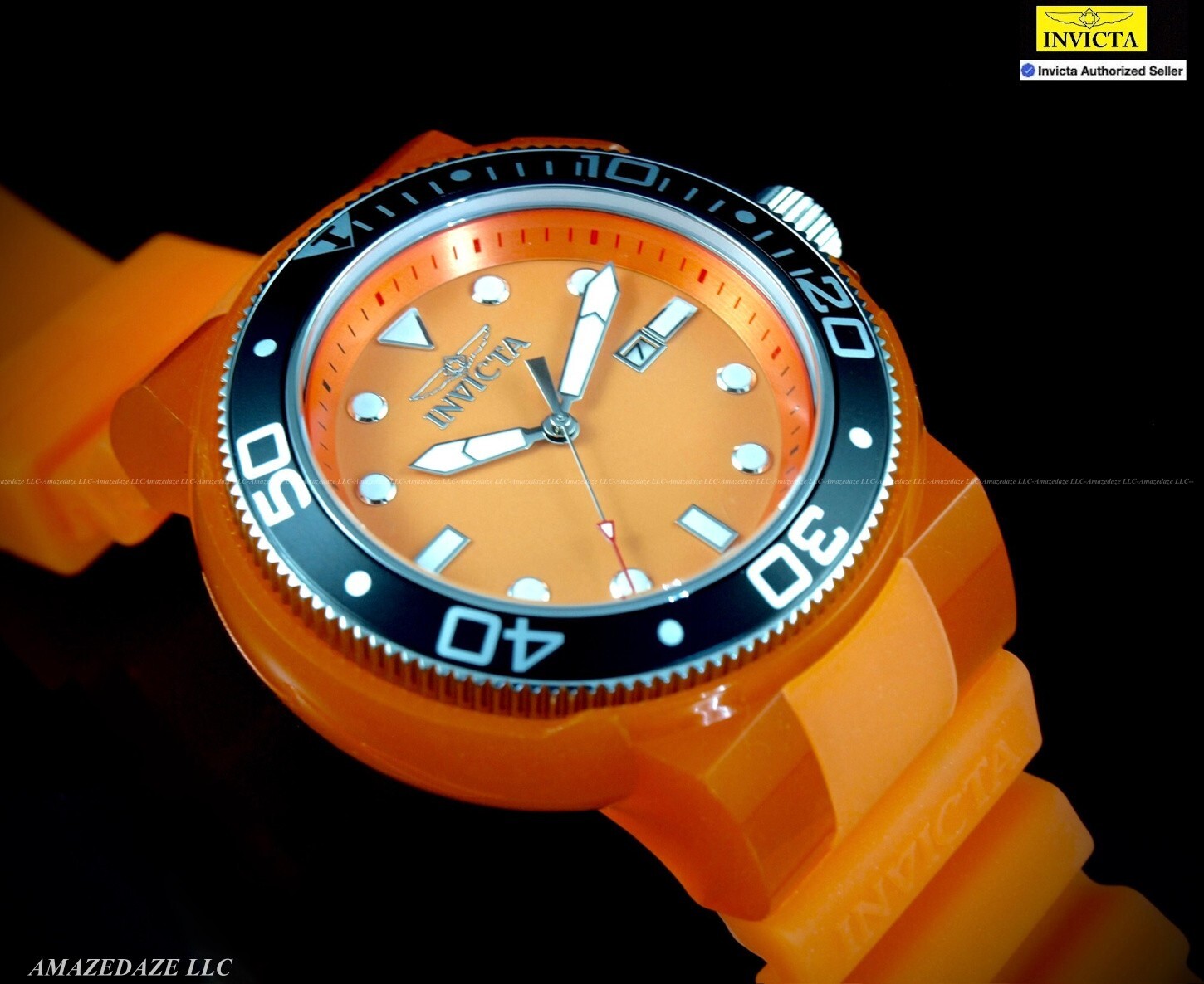 NEW Invicta Men's 52mm Grand Prodiver Anatomic Case ORANGE Tone 100M ...