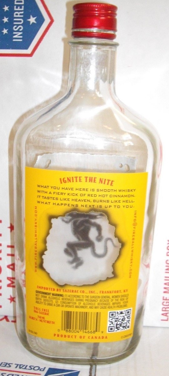 Fireball Whiskey Back Of Bottle