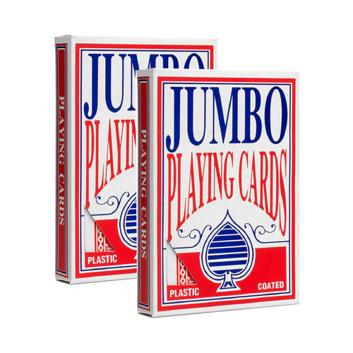 2x Jumbo Playing Cards Plastic Coated Cards Go Big Card Game Kids ...