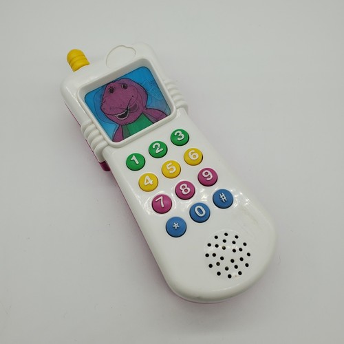 Vintage 1998 BARNEY the Purple Dinosaur Talking Toy Cell Phone Hasbro ...