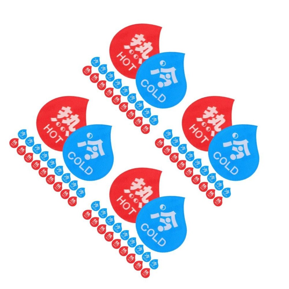 10 Pairs Hot and Cold Water Labels Caution Stickers Faucets Sinks Sign ...