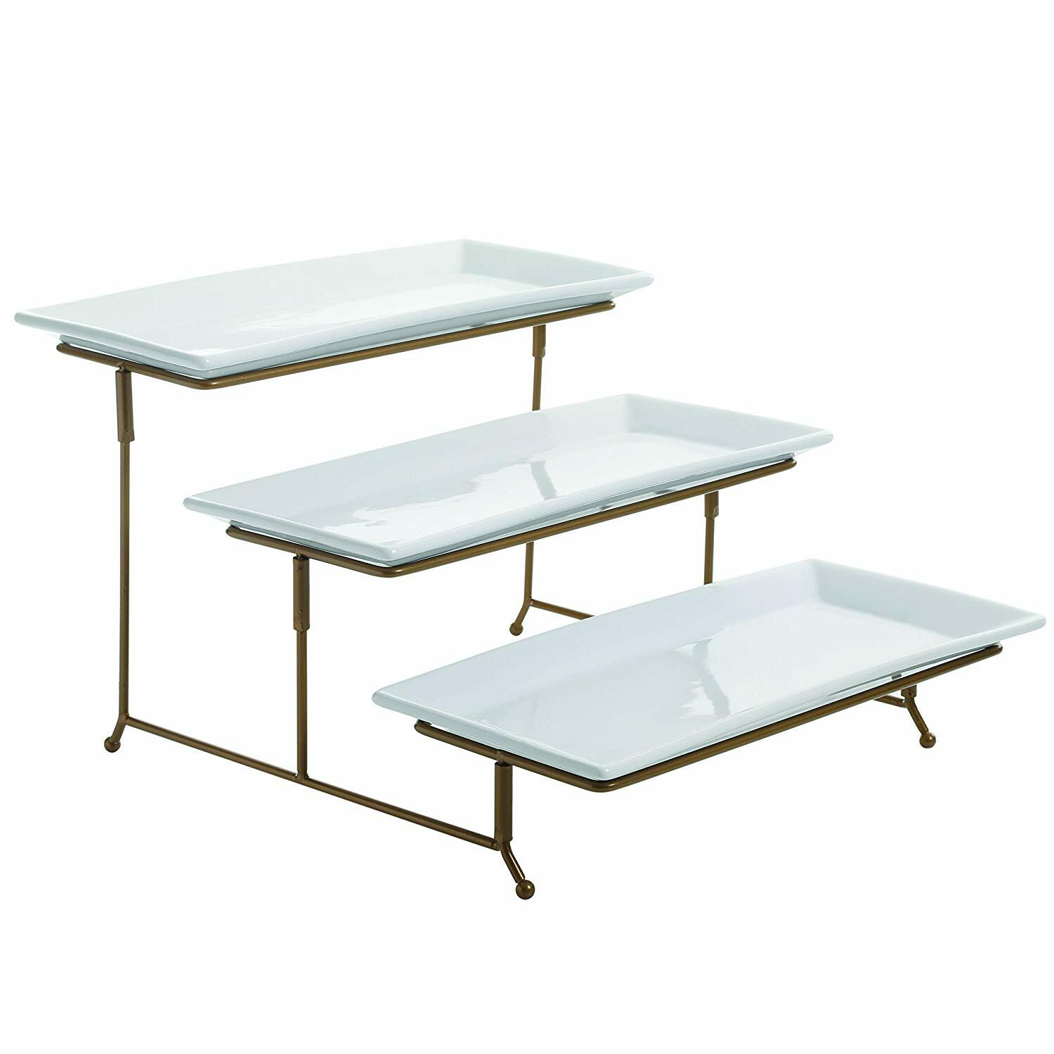 Perfect Serving Porcelain Sets 3 Tier Serving Tray Platter Bowls ...