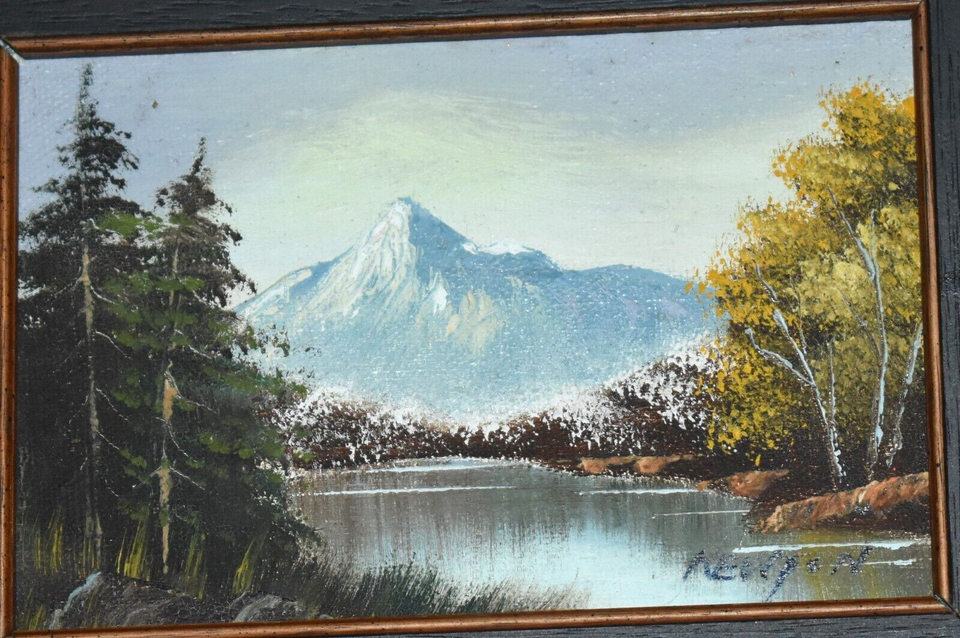 Original NEWTON Landscape Oil on Board Painting Mountain Signed | eBay