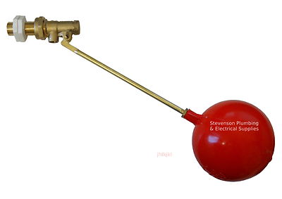1/2" Brass Part 1 Ballcock (Float Valve) & Ball Float - For Water Tank ...