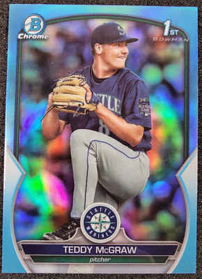 2023 Bowman Draft Chrome 1st Sky Blue Refractor Teddy McGraw BDC-73 ...