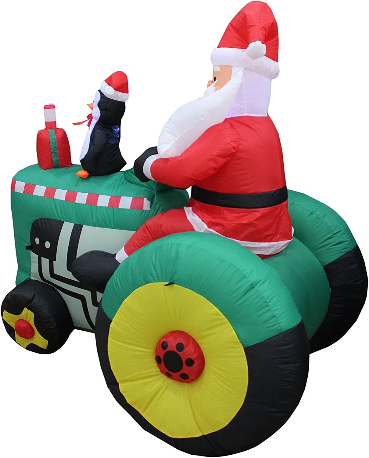 Christmas Santa Claus Tractor Airblown Inflatable Decor Outdoor Lights ...