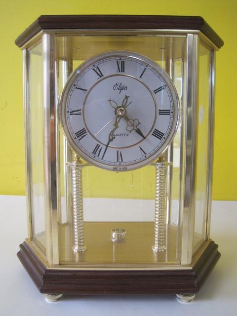 VINTAGE ELGIN DESK CLOCK WORKS IN GOOD CONDITION MADE IN JAPAN PARTS OR ...