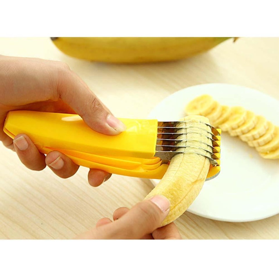 Banana Slicer Fruit Knife Kitchen Gadget Bar Tools Veggie Cutter ...