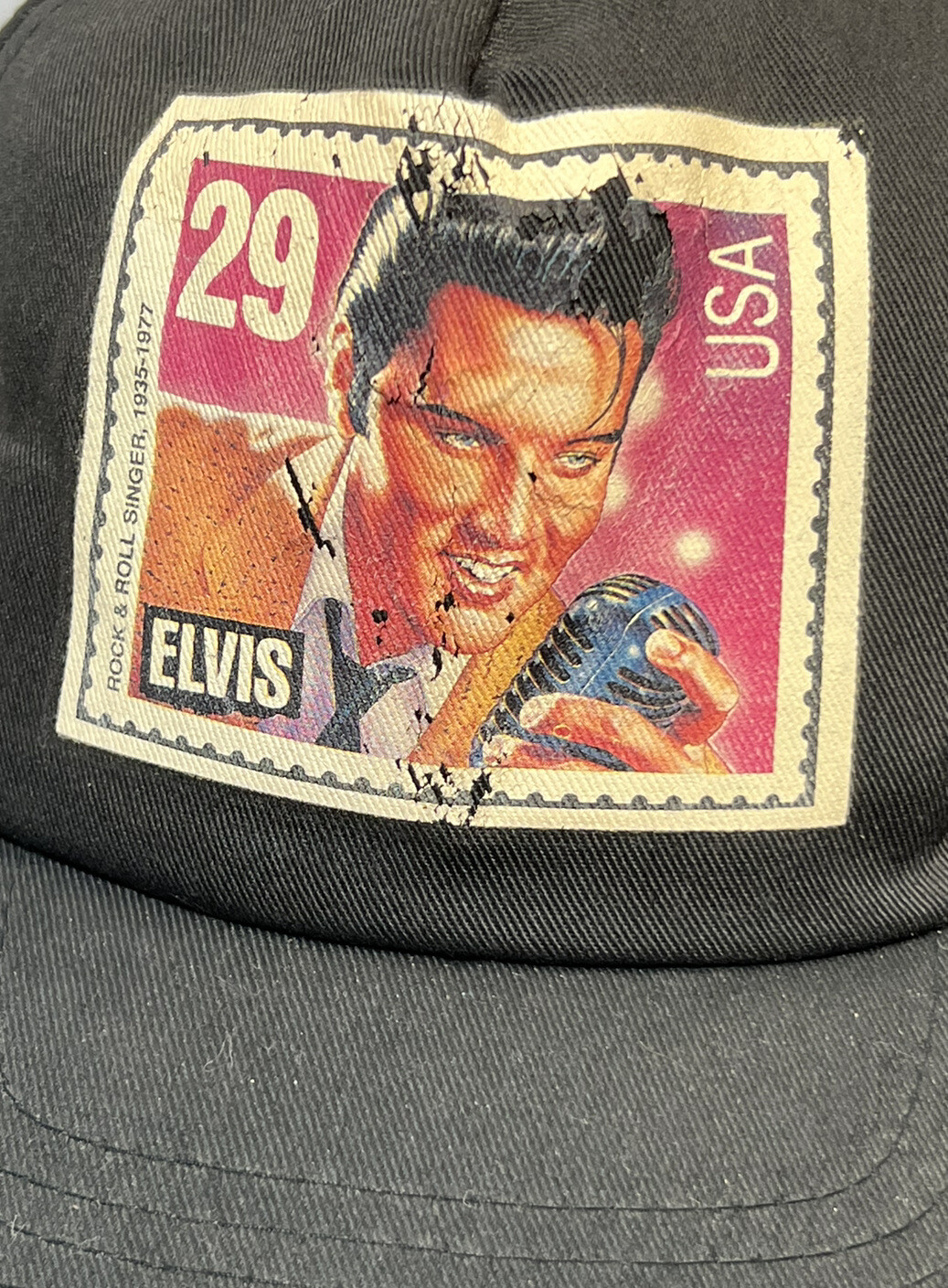 Vintage Elvis Presley 29 Cent Stamp SnapBack Hat Go… - Gem