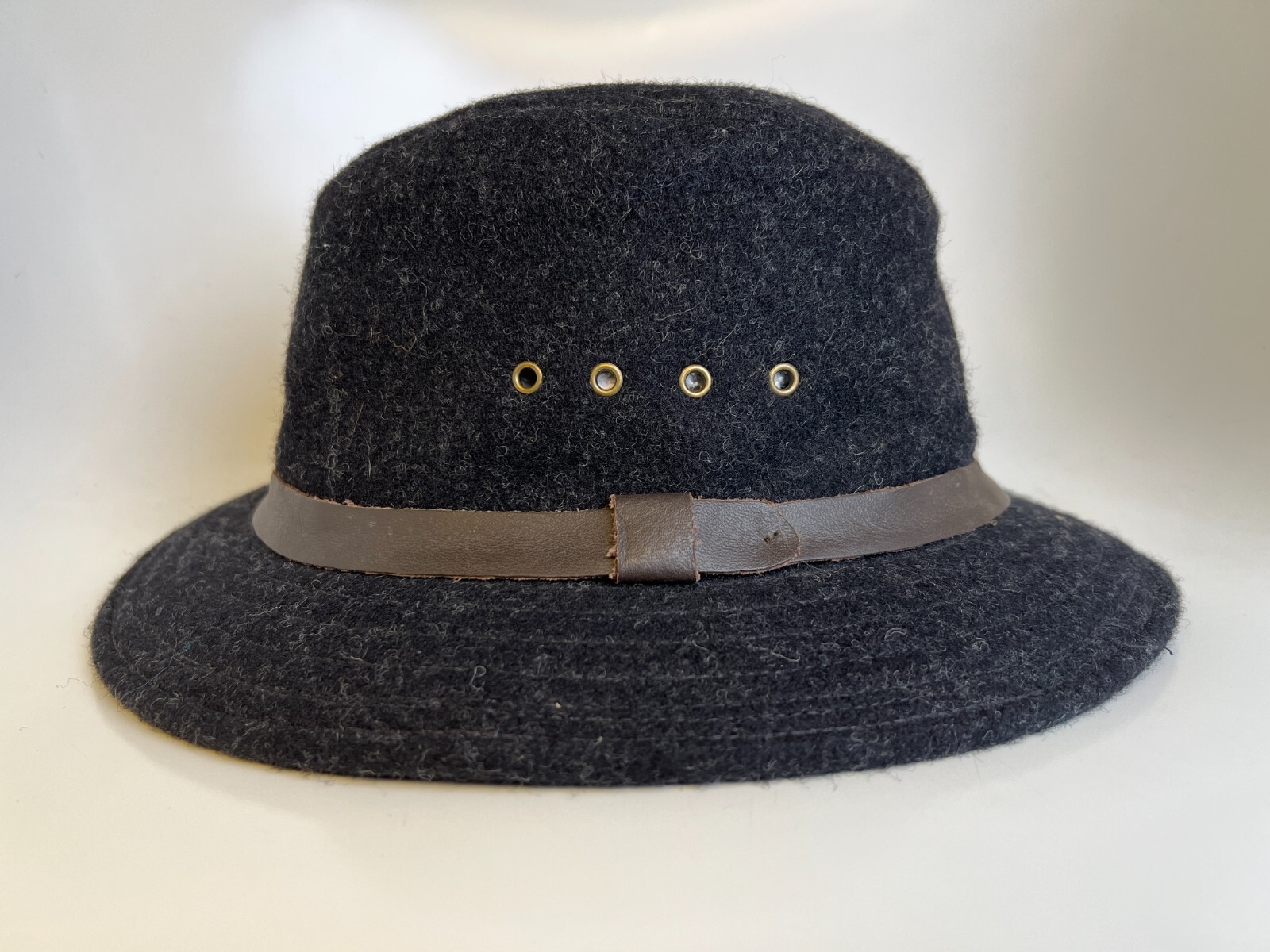 Filson Mens Black Virgin Wool Round Shaped Fedora Hat Size Large | eBay
