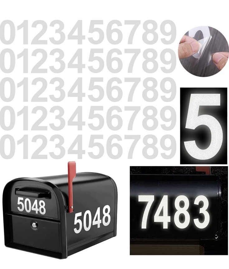 3" Reflective Mailbox Numbers Sticker Decal Die Cut Vinyl Waterproof ...