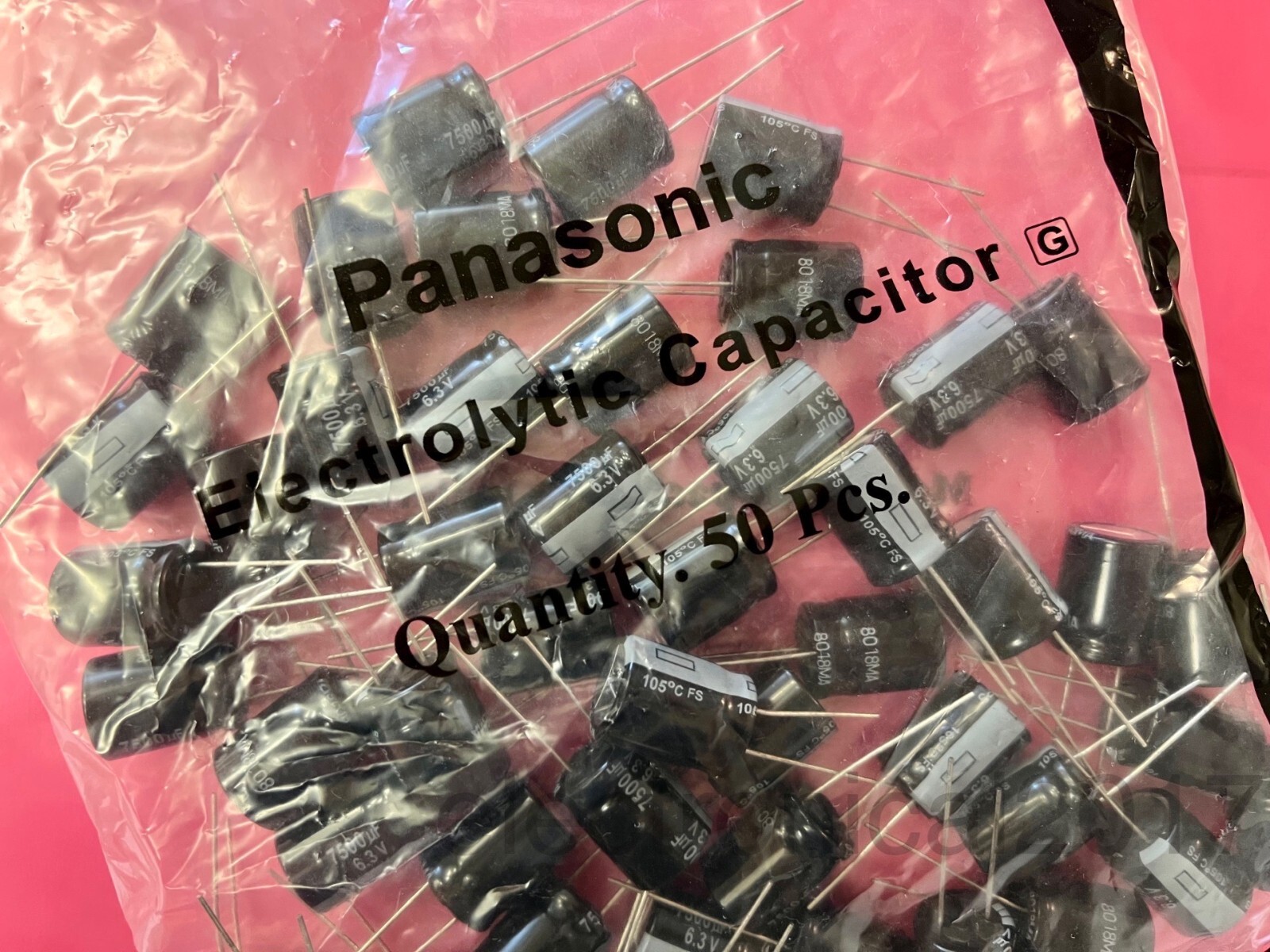 Lot of 25pcs Panasonic Electrolytic Capacitors, 7500uF, 6.3V, 105C ...
