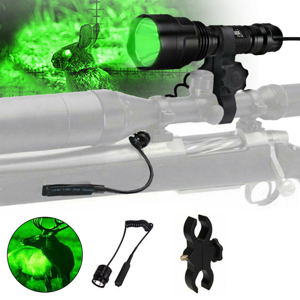 Gun 90000LM Red Green Flashlight Hunting Air Rifle Torch Lights Scope ...