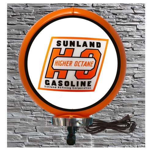Sunland Gas Lighted Wall Mount Orange Gas Pump Globe Advertising Wall ...
