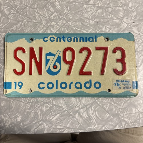 1976 Colorado Centennial License Plate SN 9273 | eBay