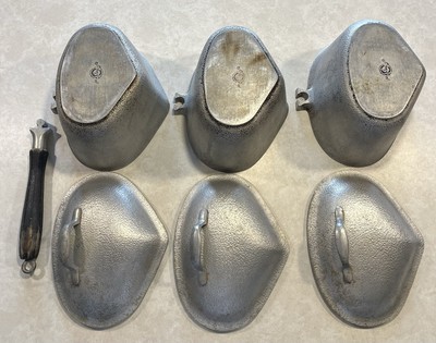 Vintage Century Silver Seal Hammered Cast Aluminum Triangle Heart Pots ...