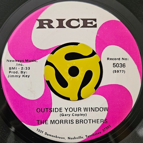 C&W Bopper 45 - The Morris Brothers - Outside Your Window - Rice Vg+ ...