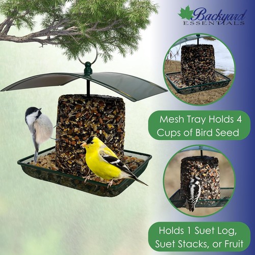 Green Platform Bird Feeder, Multi-Purpose Metal Mesh Feeder for | eBay