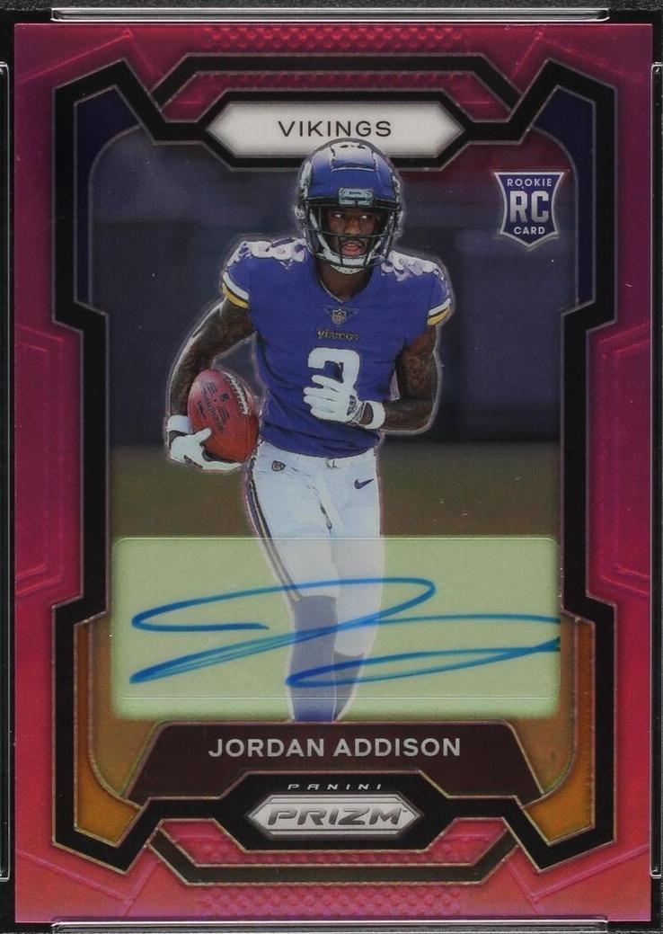 2023 Panini Prizm - Rookies Jordan Addison #368 Pink Prizm Autographs ...