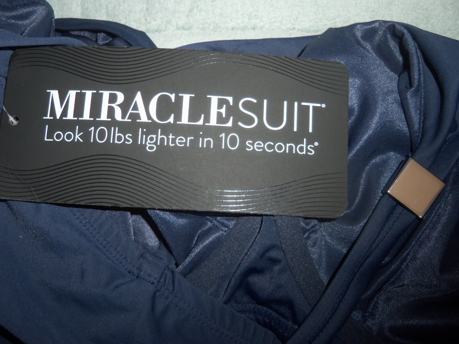 Miraclesuit Midnight Blue Surplice Underwire Tankini TOP Bra Size 38 DD ...