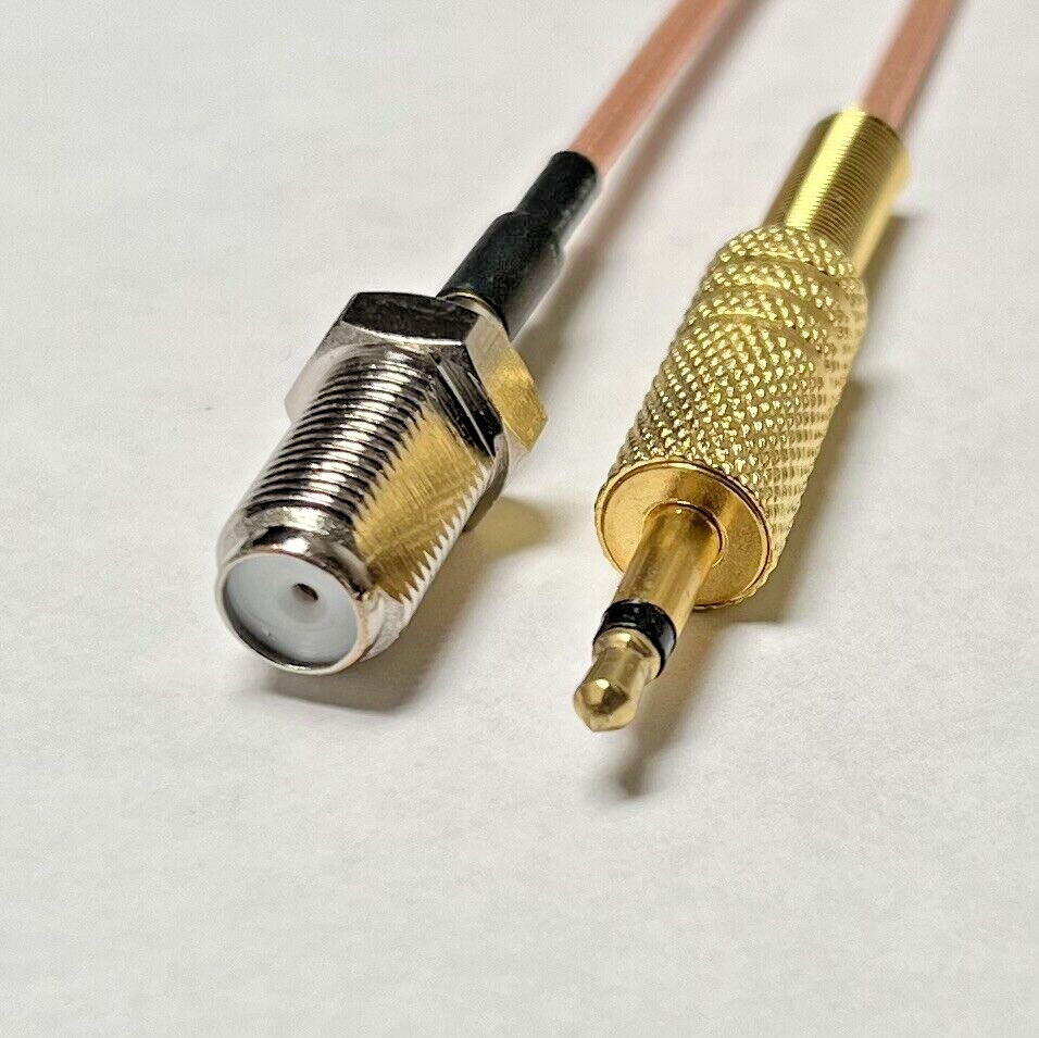 F Female to 3.5mm TS 1/8 Male ACI100 Coax Cable 50 ohm Pick Length Lot ...