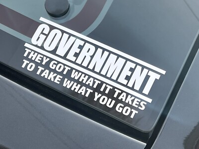 GOVERNMENT -WHITE- Vinyl Decal Indoor & Outdoor Sticker. Choose Size ...