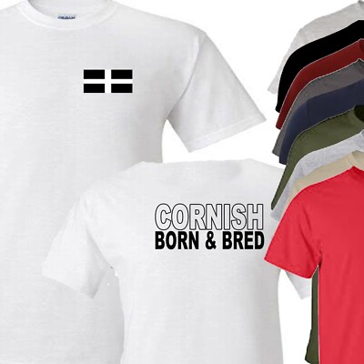 Cornwall T Shirt Cornish County Born And Bread Flag Design Novelty ...