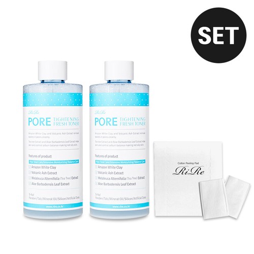 [RiRe] Pore Tightening Fresh Toner 300ml / 10.01 fl.oz *2EA + Cotton ...