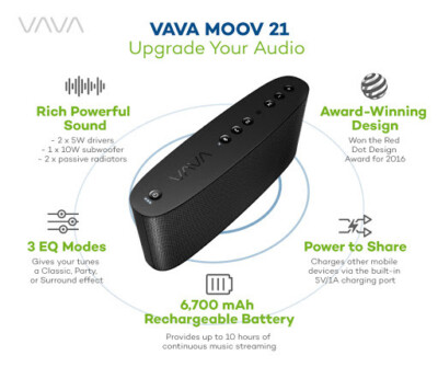 VAVA VOOM 21 Black Bluetooth Speaker Model VA-SK001 *EUC* | eBay