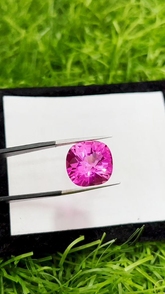 AAA 14x14 MM Natural Ceylon Pink Sapphire Loose Cushion Gemstone ...