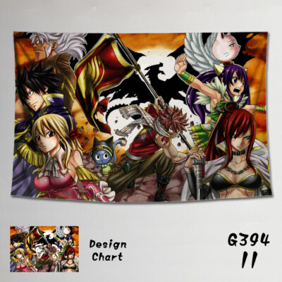 Fairy Tail Anime Poster Background Wall Home Decorate Hanging Cloth ...
