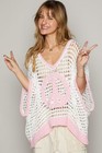Open Crochet Oversized Peace Sign Sweater - POL | eBay
