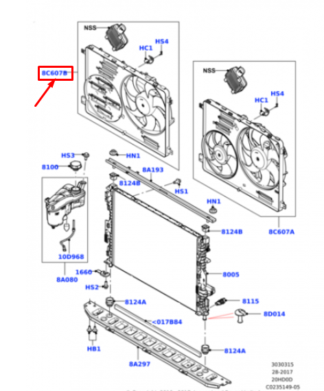 LR100366 Electric Fan Land Rover Evoque Pure Year 2011 1388896 for sale ...