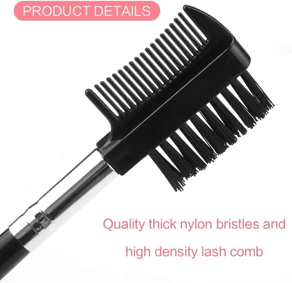 4x Duo 2 in 1 Eyebrow Eyelash Brush Comb Combo Salon Mascara False ...