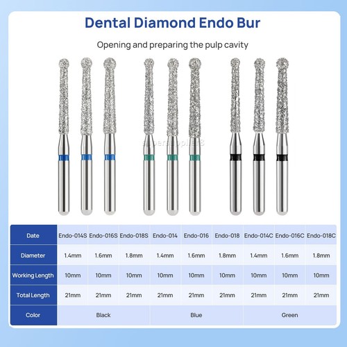 5Pcs Dental Diamond Burs Endo Access Bur Open Preparing Pulp Cavity Bur ...