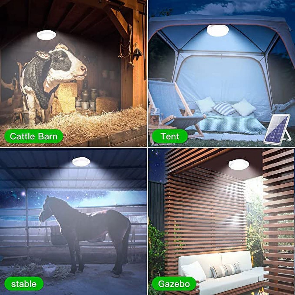 90 LED Solar Ceiling light Pendant Outdoor/Indoor Solar Garden Lamp ...