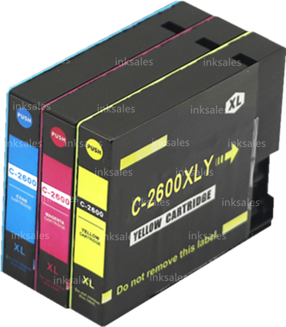 3x PGI2600 PGI-2600XL Colour Generic Ink For Canon MB5060 MB5160 MB5360 ...